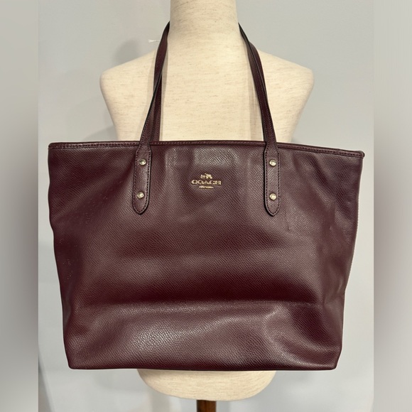 Coach | Bags | Coach Maroon Leather Satchel Shoulder Purse | Poshmark